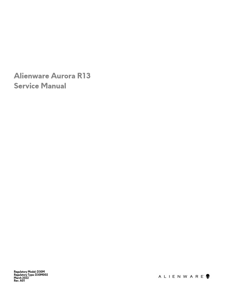 Alienware Aurora r13 Service Manual en Us PDF | PDF | Electrostatic ...