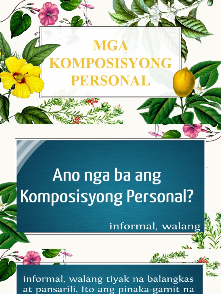Mga Komposisyong Personal | PDF
