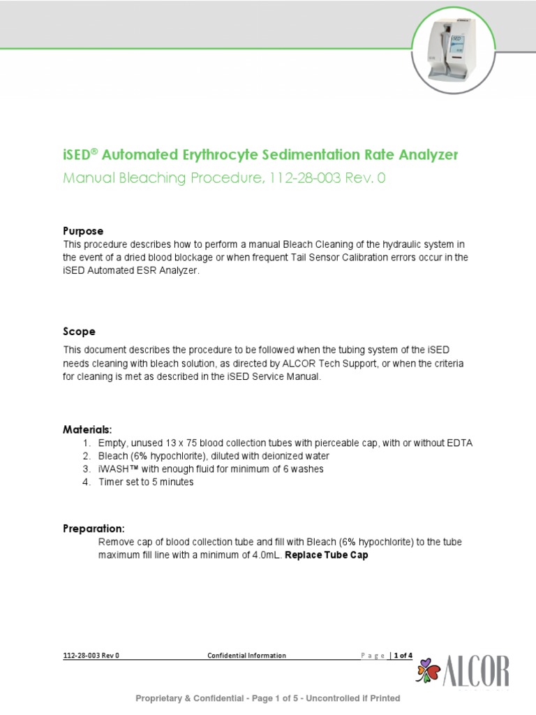 112-28-003 Rev 0 - iSED Manual Bleach Cleaning | PDF | Bleach