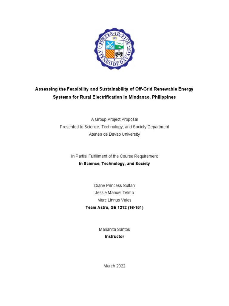 Team Astro Project Proposal Paper | PDF | Off The Grid | Renewable Energy