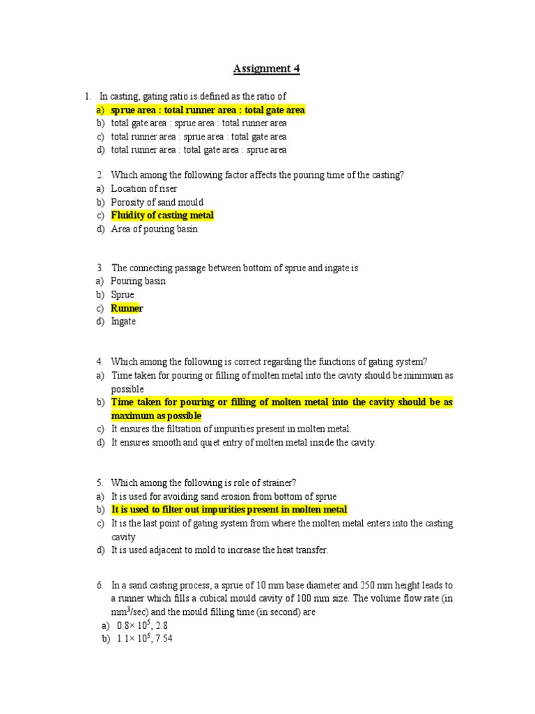 Assignment4 Casting | PDF | Casting (Metalworking) | Business Process