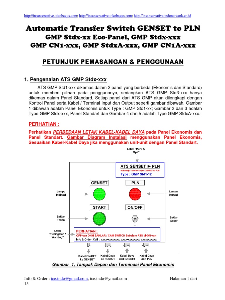 Installation & Operation Manual ATS Type GMP STDX-XXX | PDF
