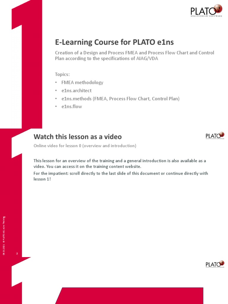 En PLATO E1ns E-Learning - Lesson 0 - Introduction and Organization ...