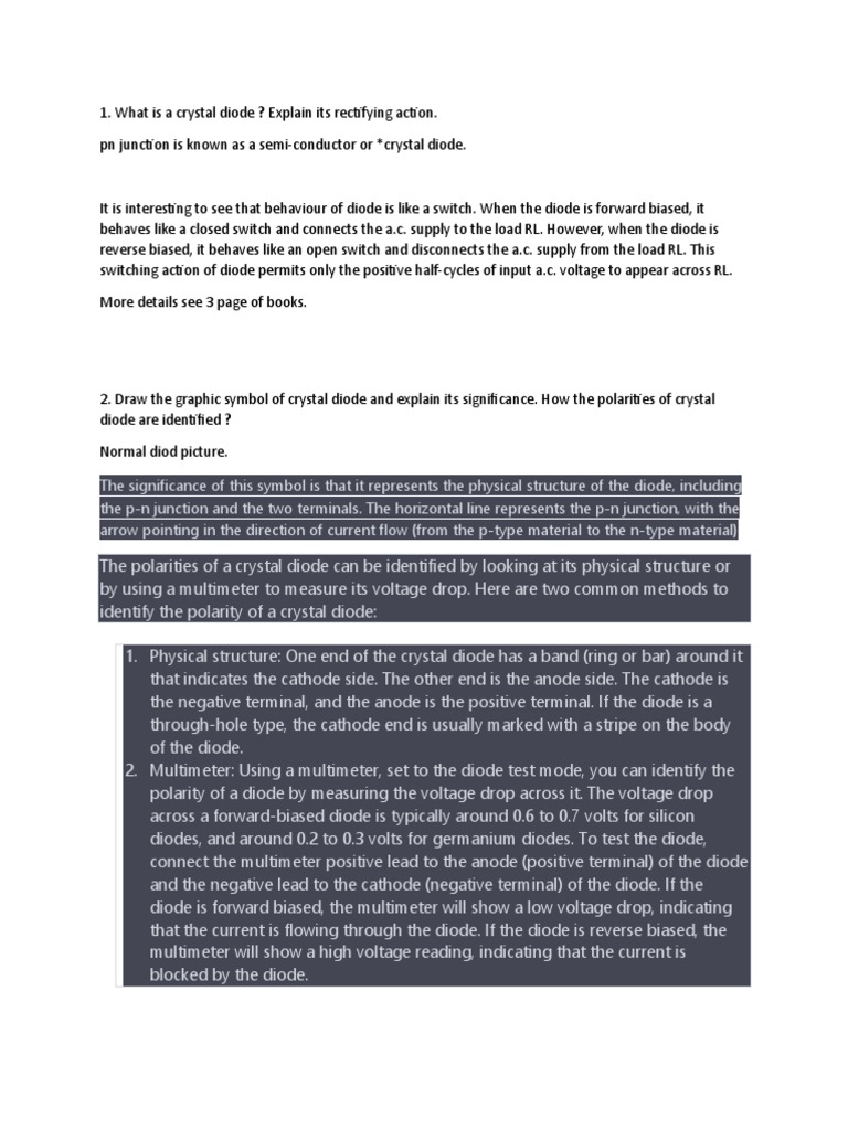 Crystal Diode Rectifier Guide | PDF | Rectifier | Diode