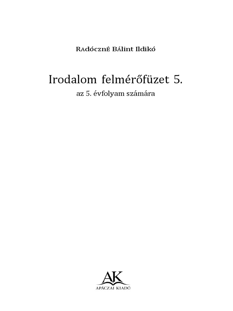 5 Oszt Irodalom Felmer | PDF
