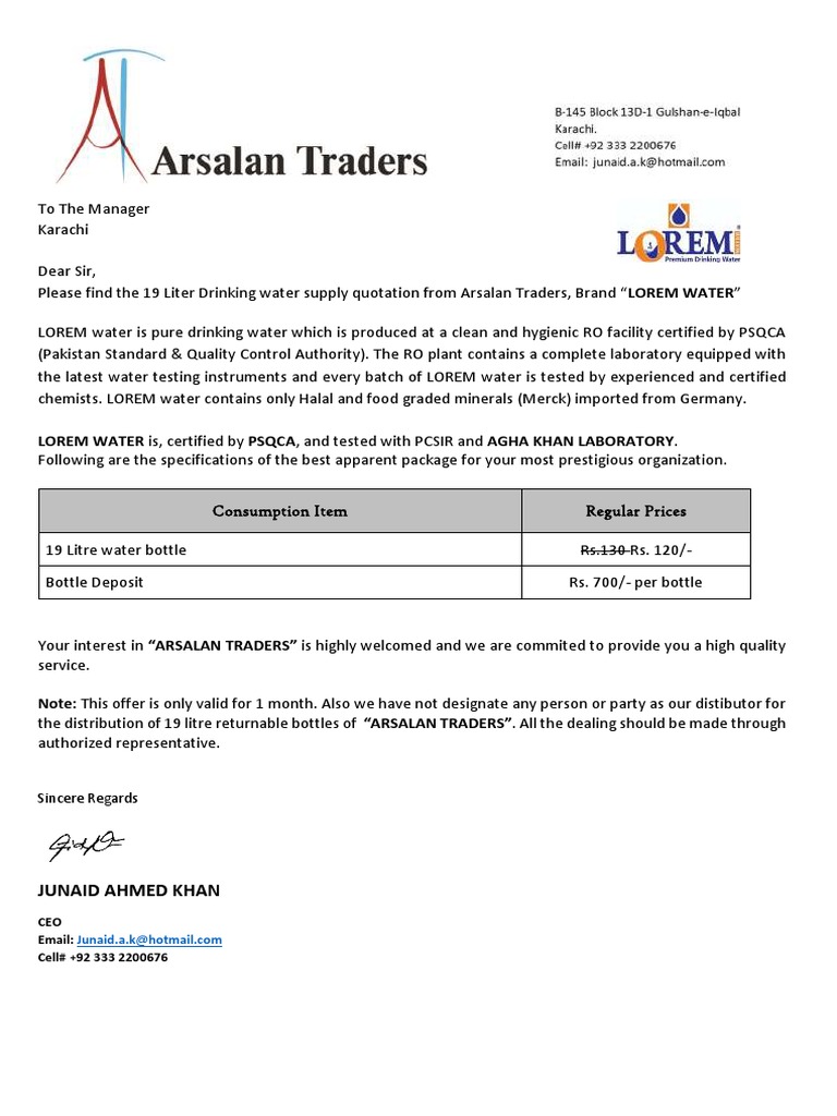 Water Supply Quotations | PDF | Home & Garden