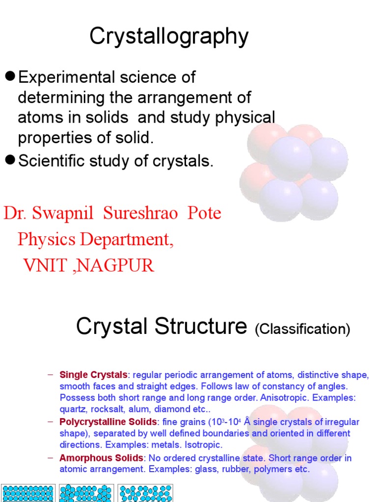 Crystallography for Physics Students | PDF | Crystal Structure | Crystal