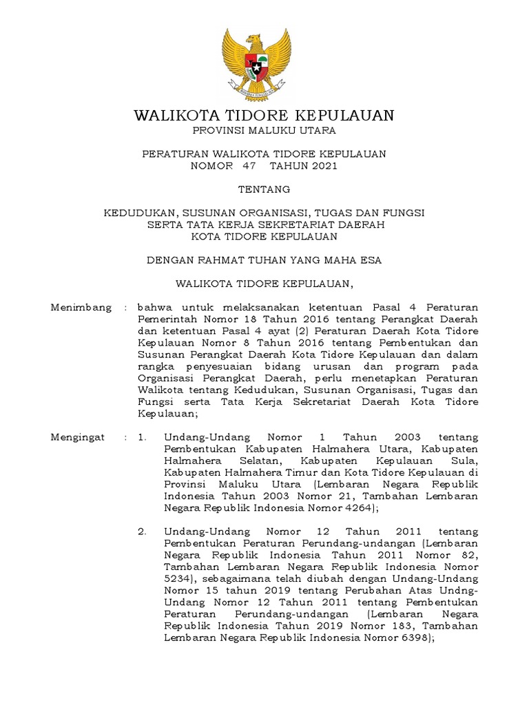 Struktur Sekretariat Tidore 2021 | PDF | Pengelolaan Keuangan & Uang