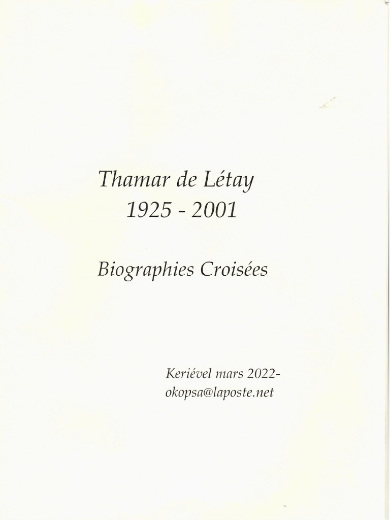 Thamar de Letay | PDF