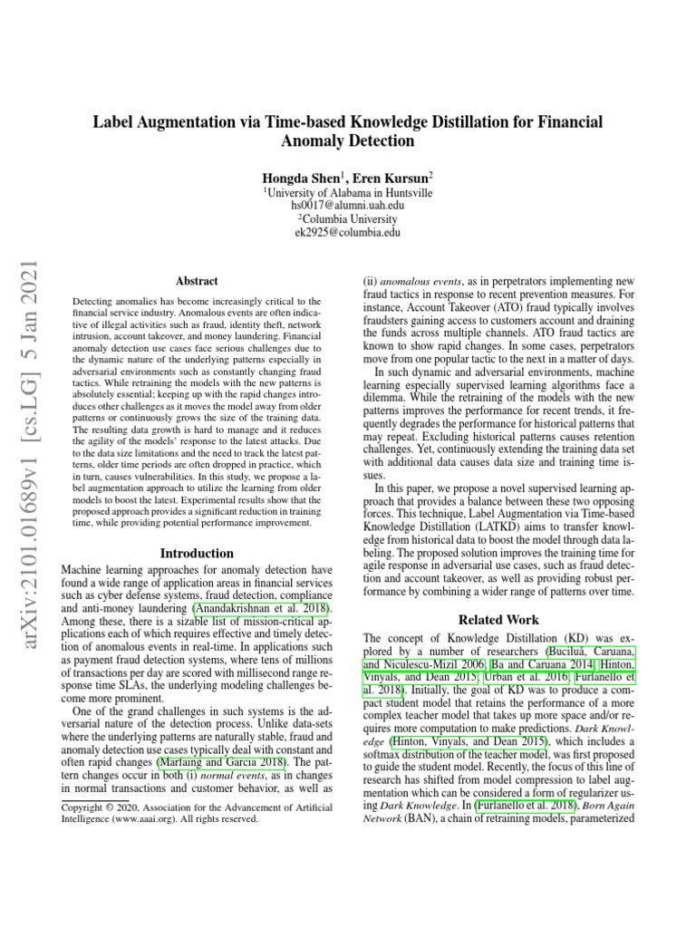 Label Augmentation Via Time Based Knowledge Distillation For Financial