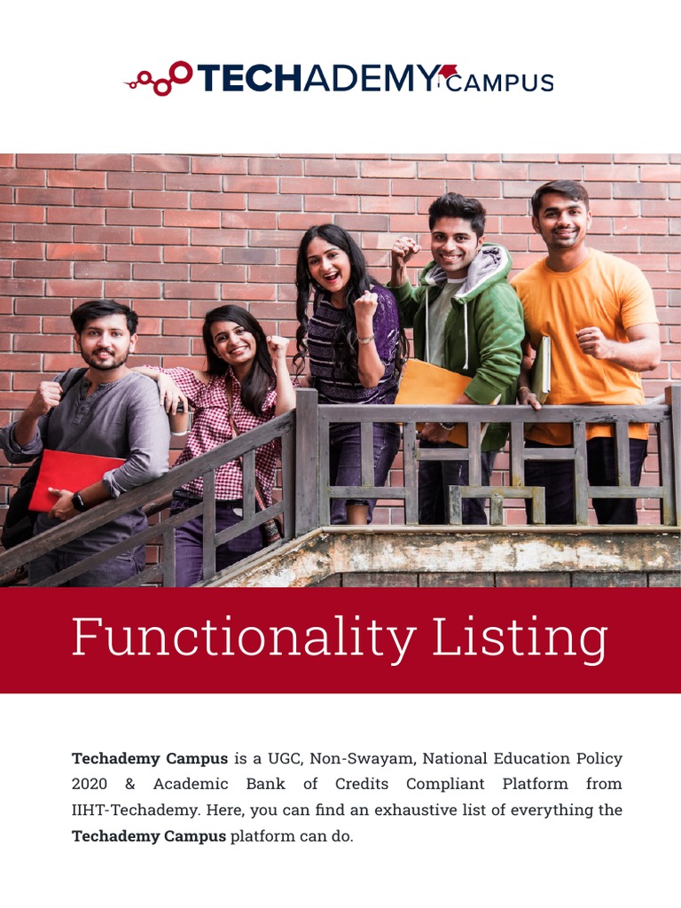 Techademy Campus Feature PDF | PDF | Learning | Cyberspace