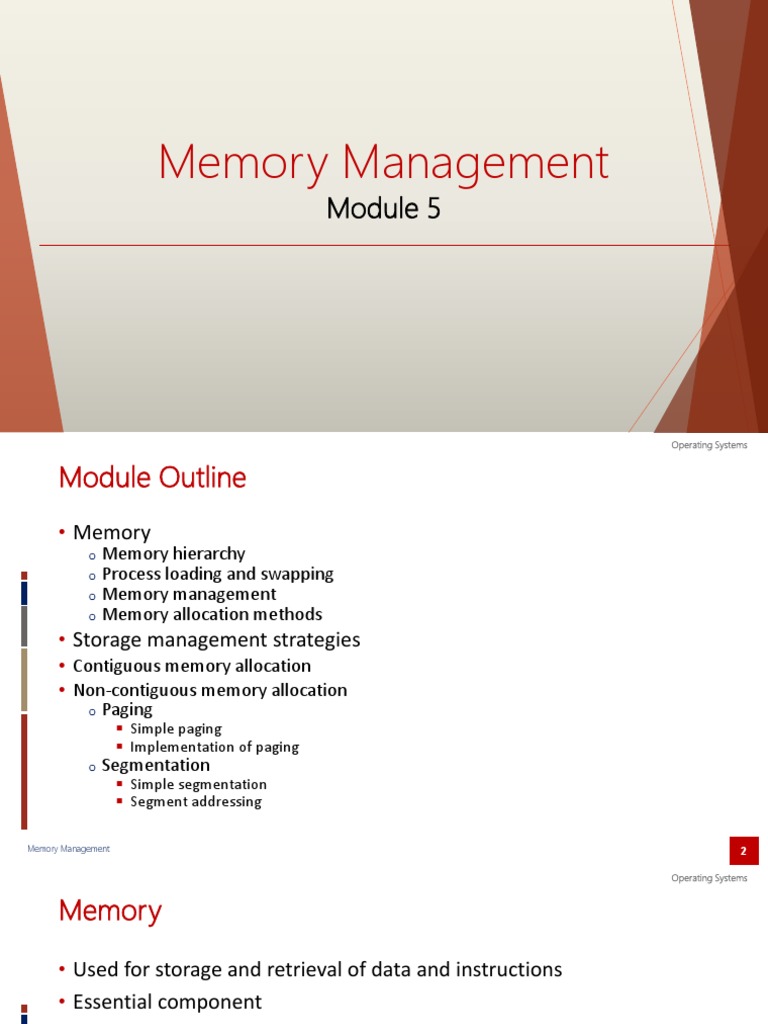 OS - Module 5 - Memory Management | PDF | Computer Data Storage | Process (Computing)