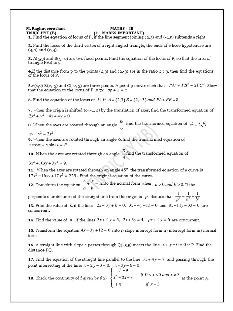 Maths 1 B (S) | Download Free PDF | Derivative | Mathematical Objects