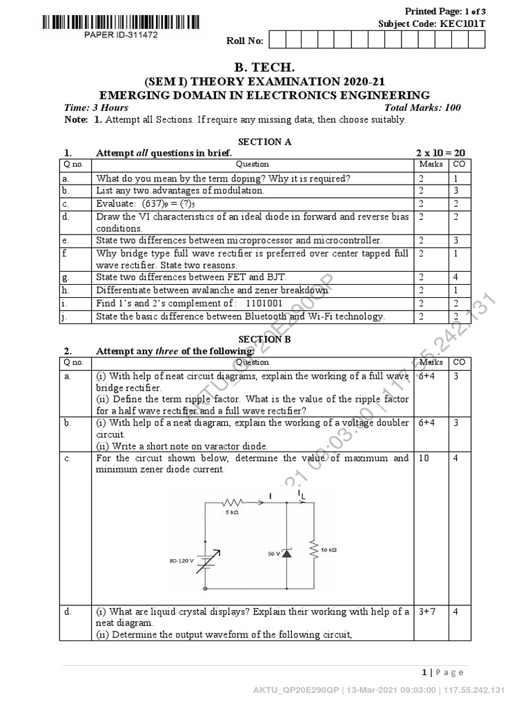 Emerging Domain in Electronics Engineering Kec 101T | PDF | Bipolar Junction Transistor | Field ...