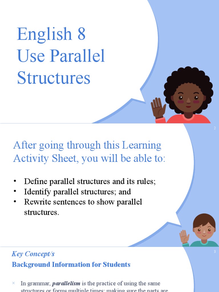 English 8 Q3 LAS W6 Parallel Structures | PDF | English Grammar | Verb