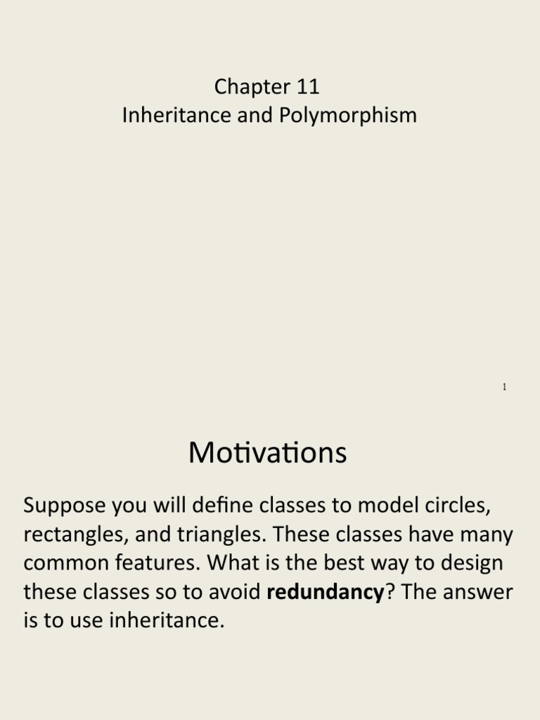 Inheritance and Polymorphism in Java | PDF | Inheritance (Object ...