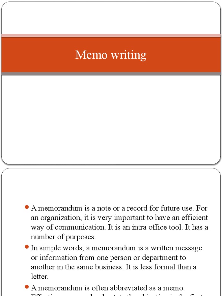 Memo Writing | PDF | Memorandum | Cognitive Science