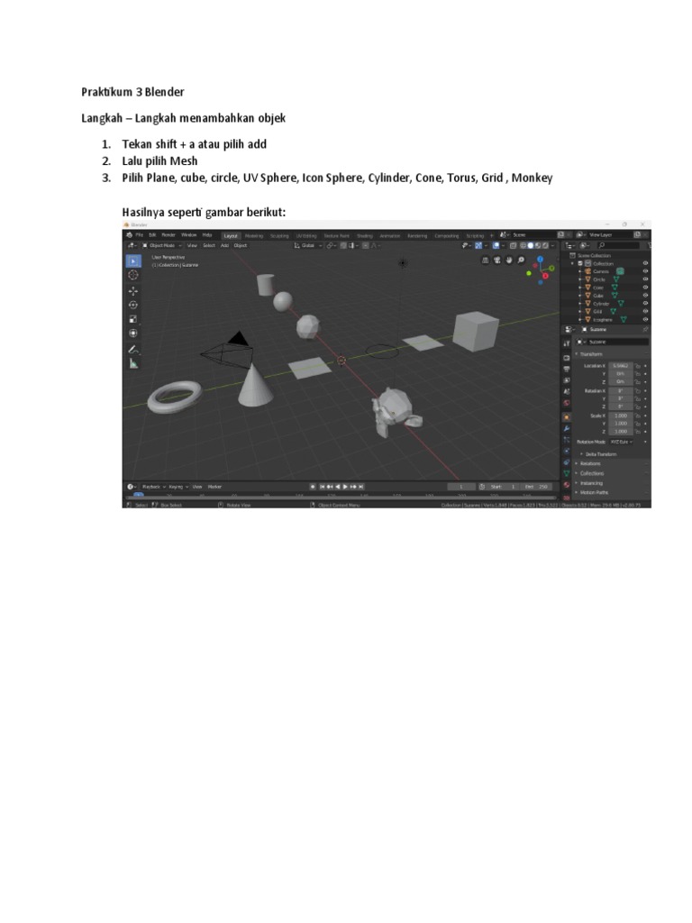 Praktikum 3 Blender | PDF