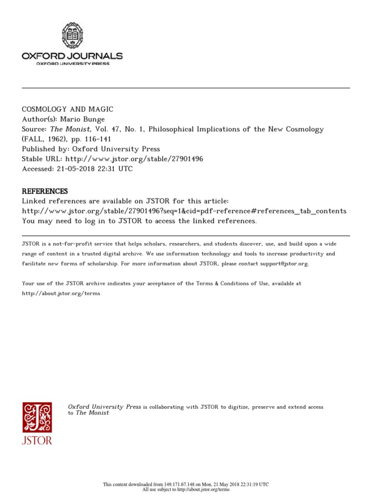 Bunge 1962 Cosmology Magic | PDF | Universe | Redshift