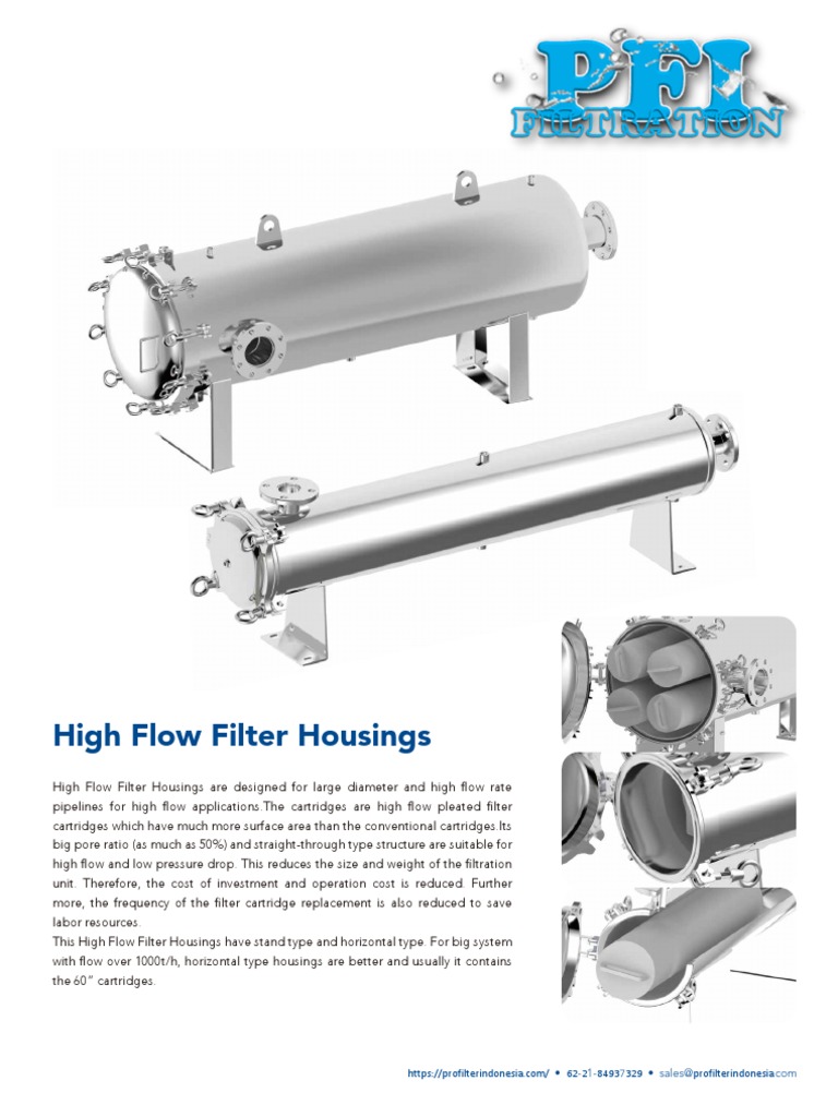 High Flow Filter Housing Overview | PDF | Physical Sciences ...
