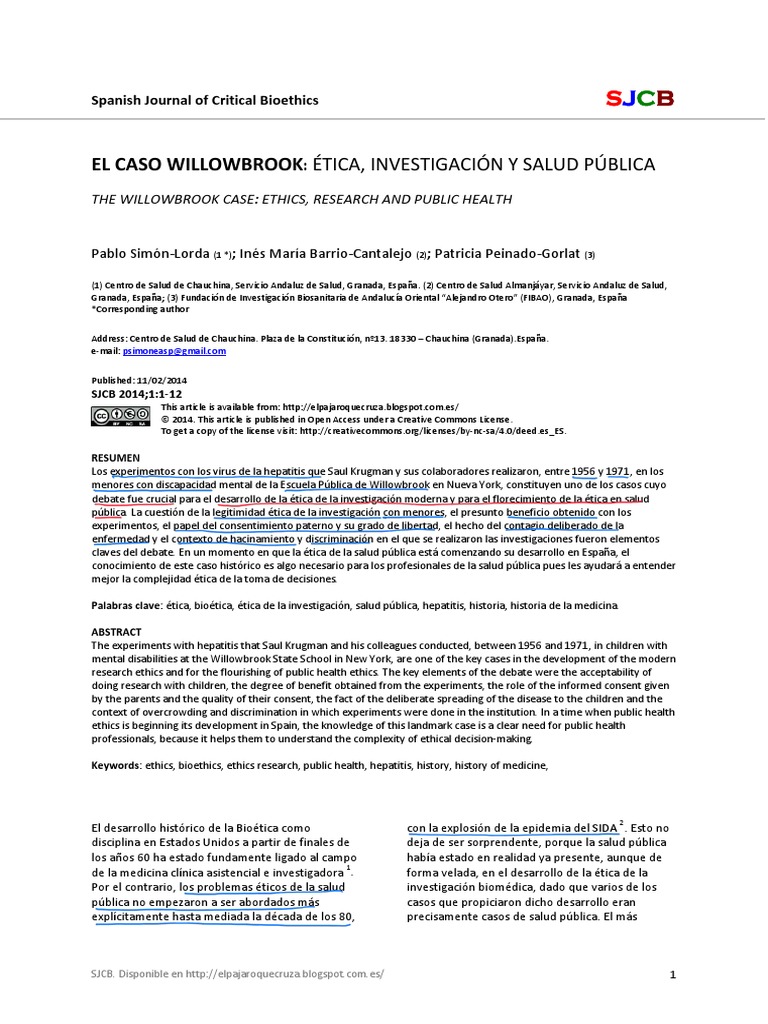 Caso Willowbrook PDF | PDF | Virus | Hepatitis