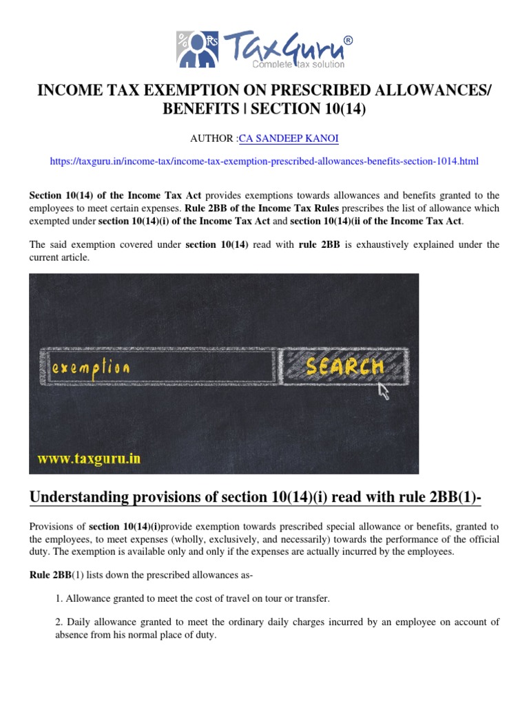 Benefits - Section 10 | PDF | Tax Exemption | Expense