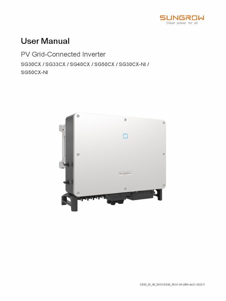 SG30 33 40 50CX-UEN-Ver21-202211 PDF | PDF | Power Inverter ...
