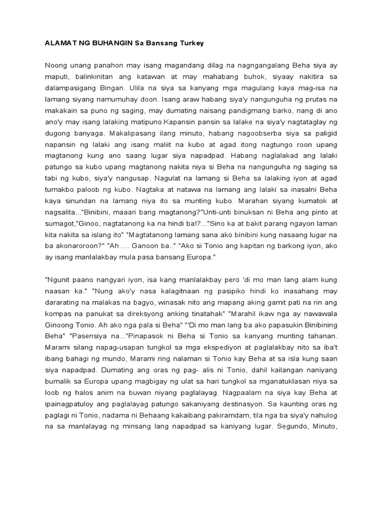 ALAMAT NG BUHANGIN Sa Turkey | PDF