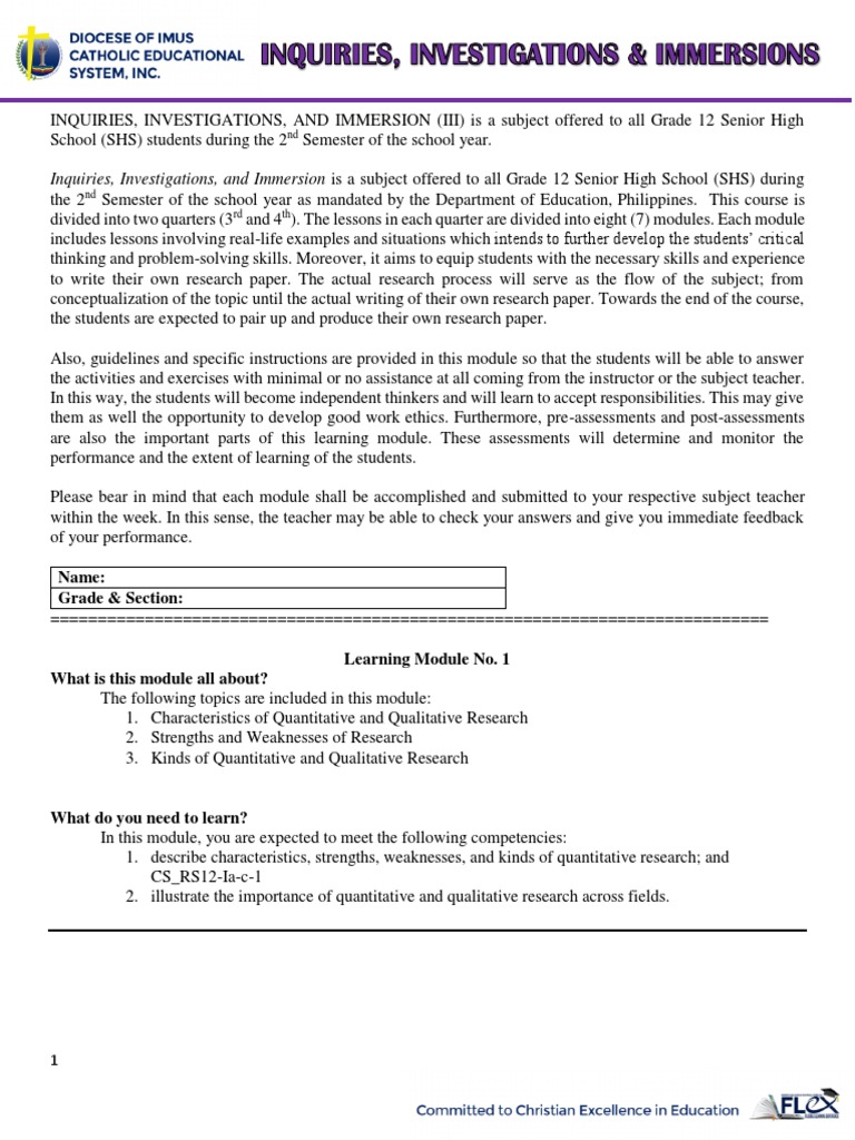 Module 1 - III (Final) PDF | PDF | Qualitative Research | Quantitative ...