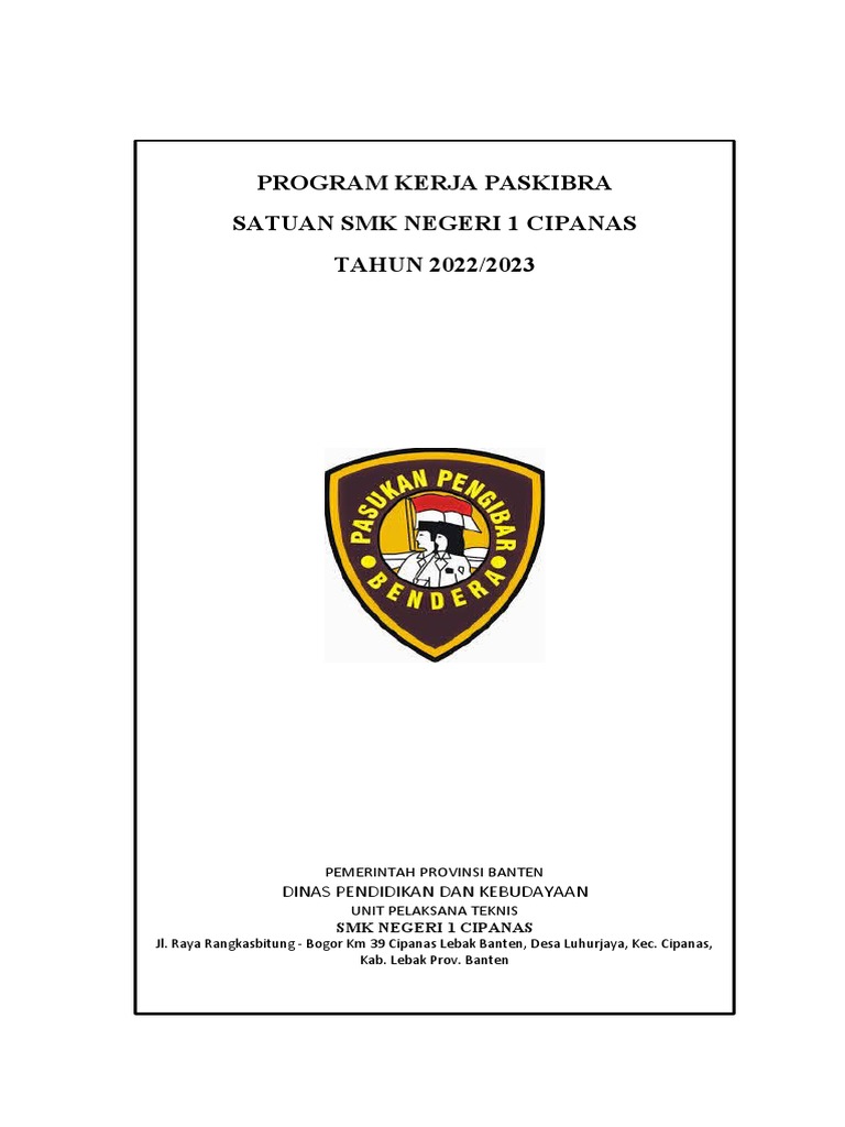 PROGRAM KERJA PASKIBRA SMKN 1 Cipanas | PDF
