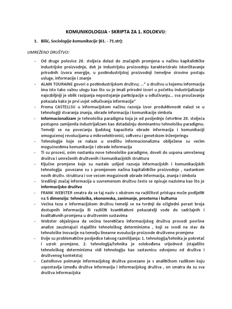 Skripta Za 1.kolokvij (SVE) | PDF