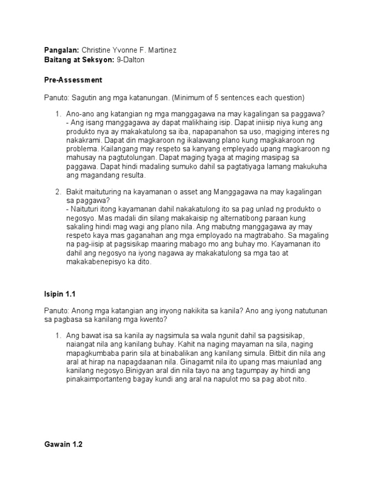 Kagalingan Sa Paggawa at Paglilingkod | PDF