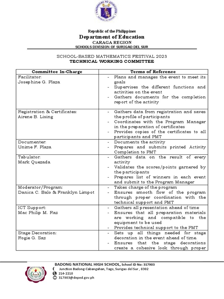 Technical Working Comittee Pdf