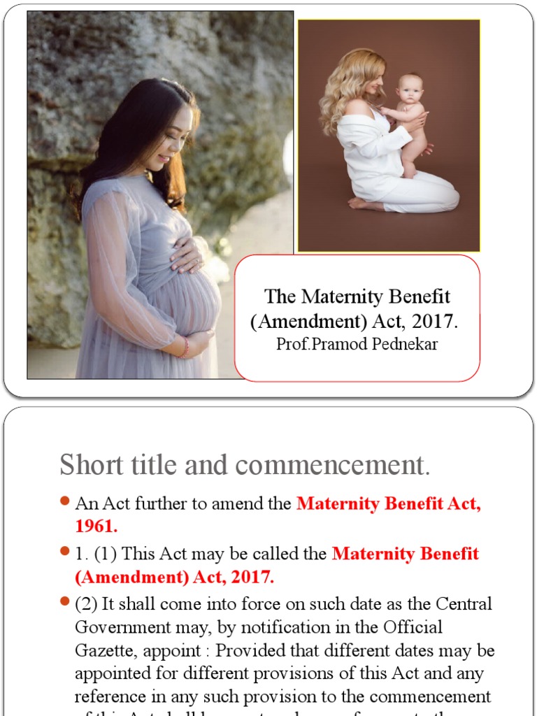 Maternity Benefit Act 1961 | PDF | Human Reproduction | Human Development