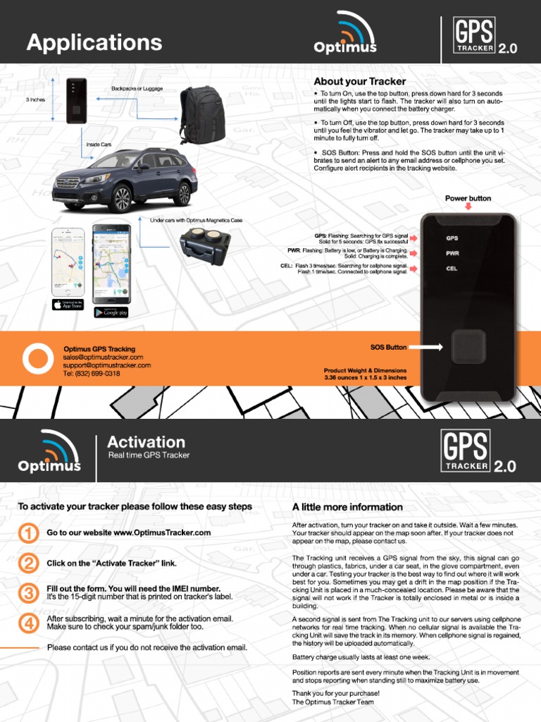Optimus GPS Tracker 2.0 Manual | PDF