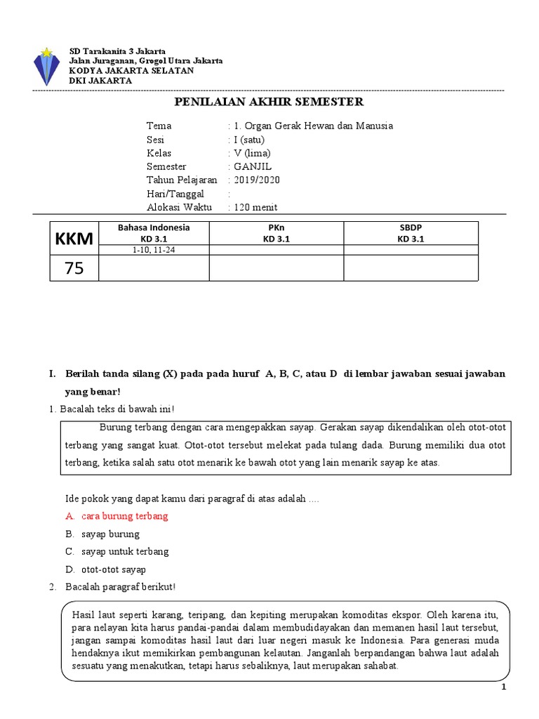 PAS Tema 1 Sesi 1 Fix | PDF