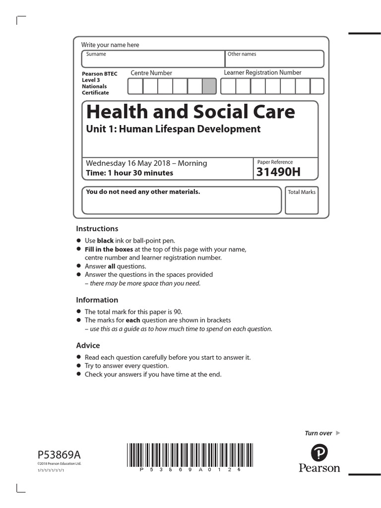 Health and Social Care: Unit 1: Human Lifespan Development | PDF | Behavior Modification