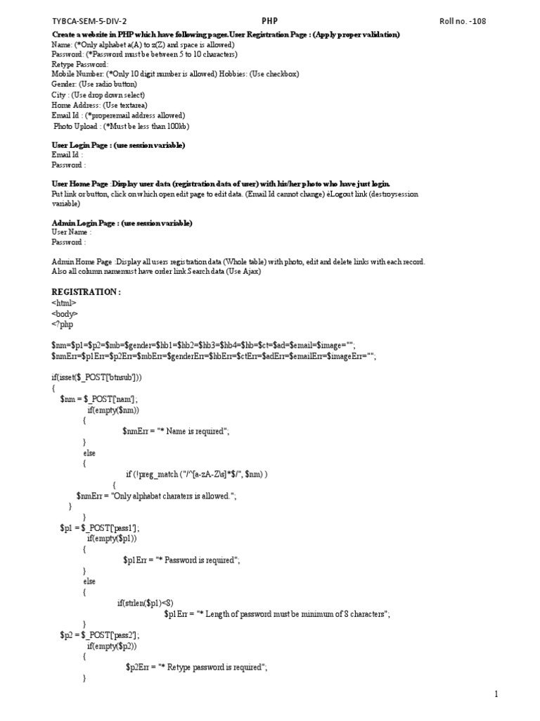 108PHP | PDF | Software Development | Computing