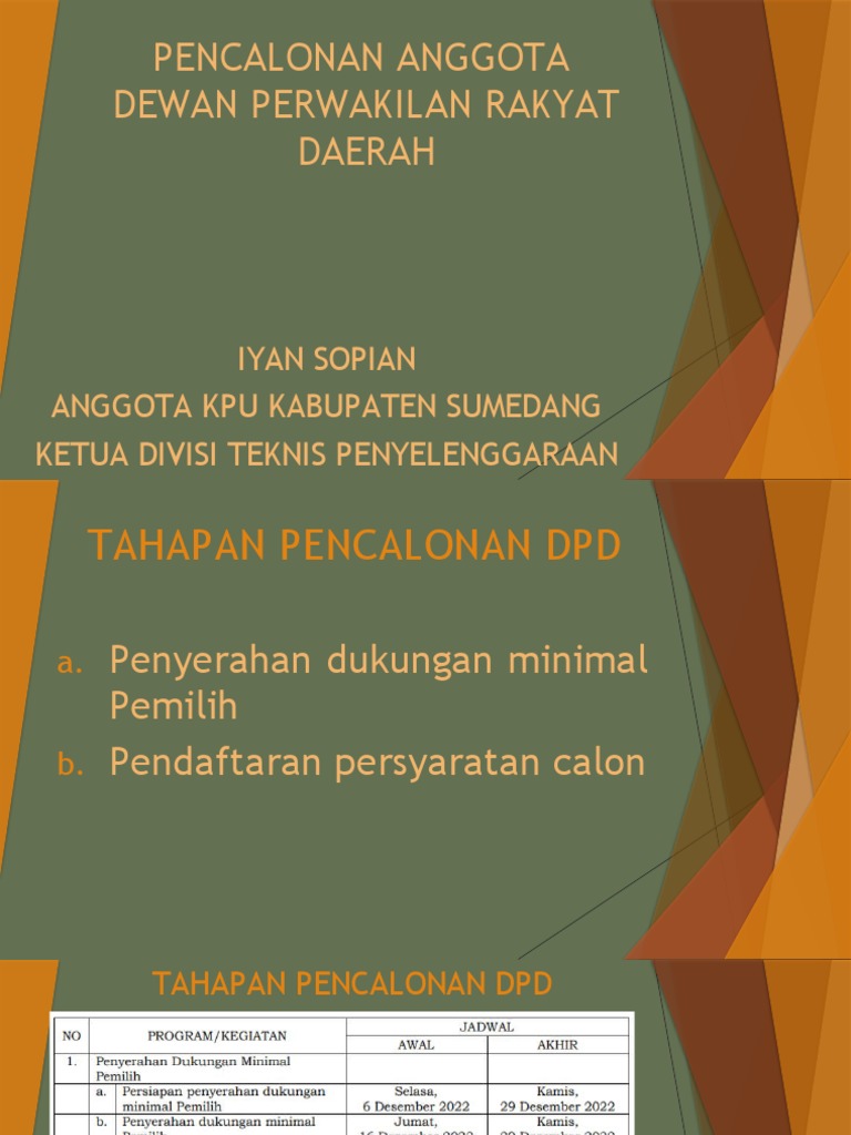 Pencalonan DPD | PDF