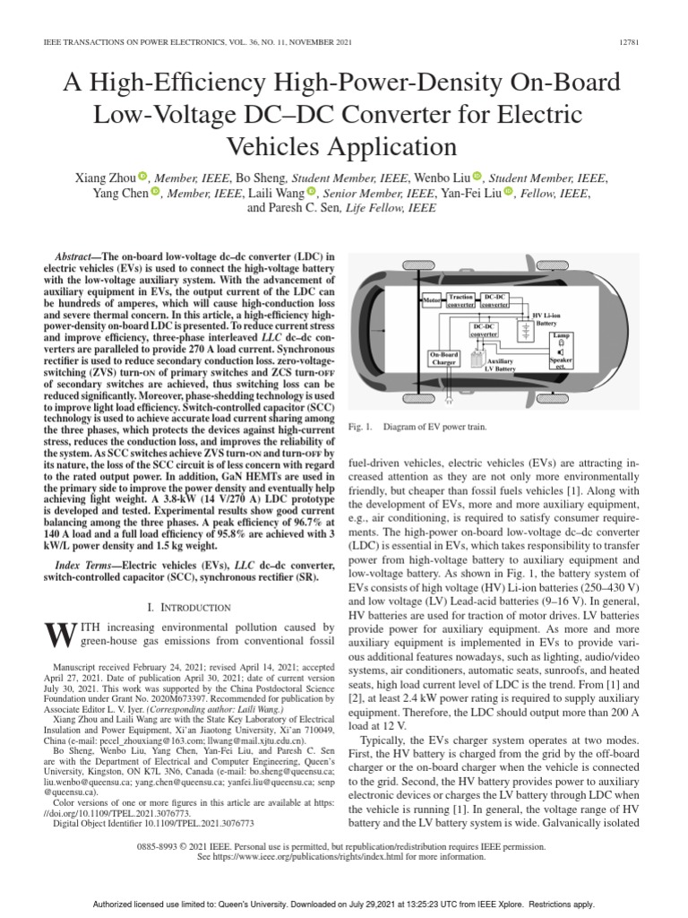 TPEL Xiang A High-Efficiency High-Power-Density On-Board Low-Voltage DCDC Converter For EV PDF ...