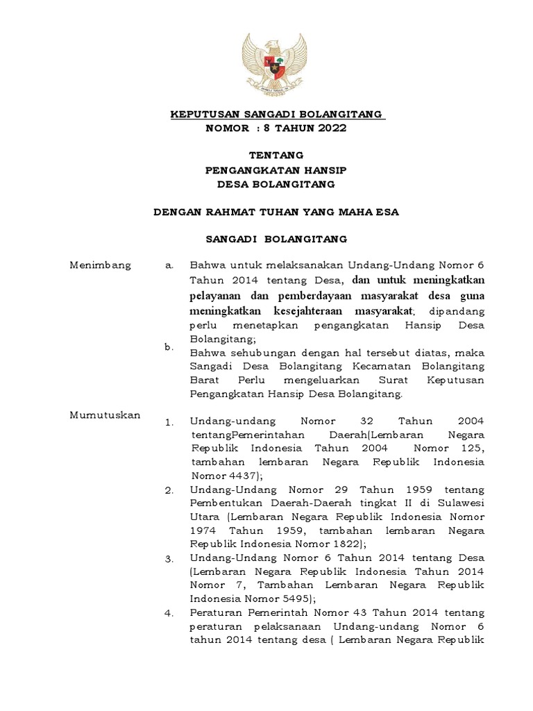 SK Hansip Terbaru | PDF