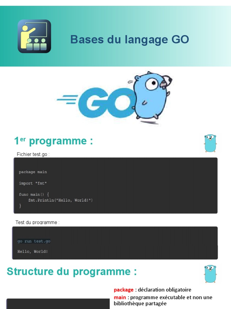Introduction au langage Go | PDF | Programme informatique | Programmation
