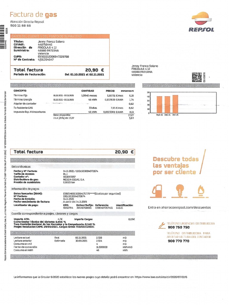Factura Gas PDF | PDF