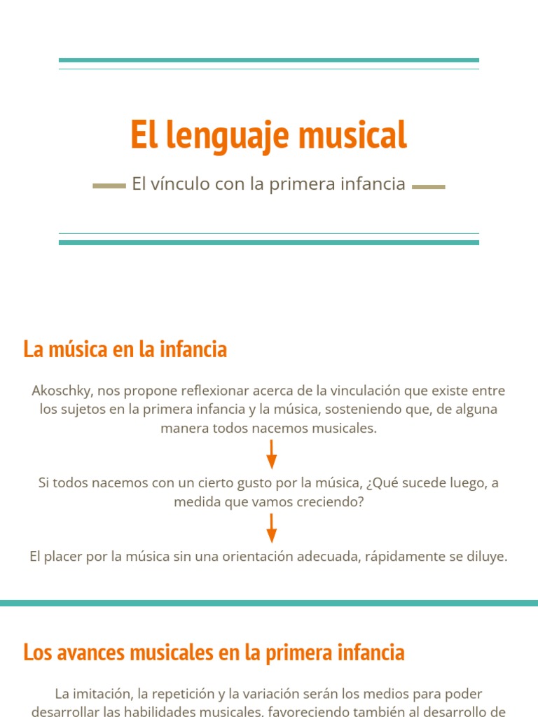El Lenguaje Musical - Arte y Educación | PDF | Educación de la primera ...
