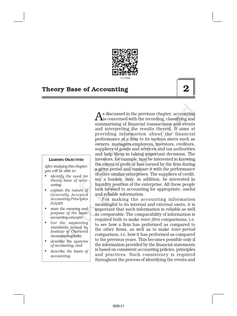 Class 11 Accountancy NCERT Textbook Chapter 2 Theory Base of Accounting ...