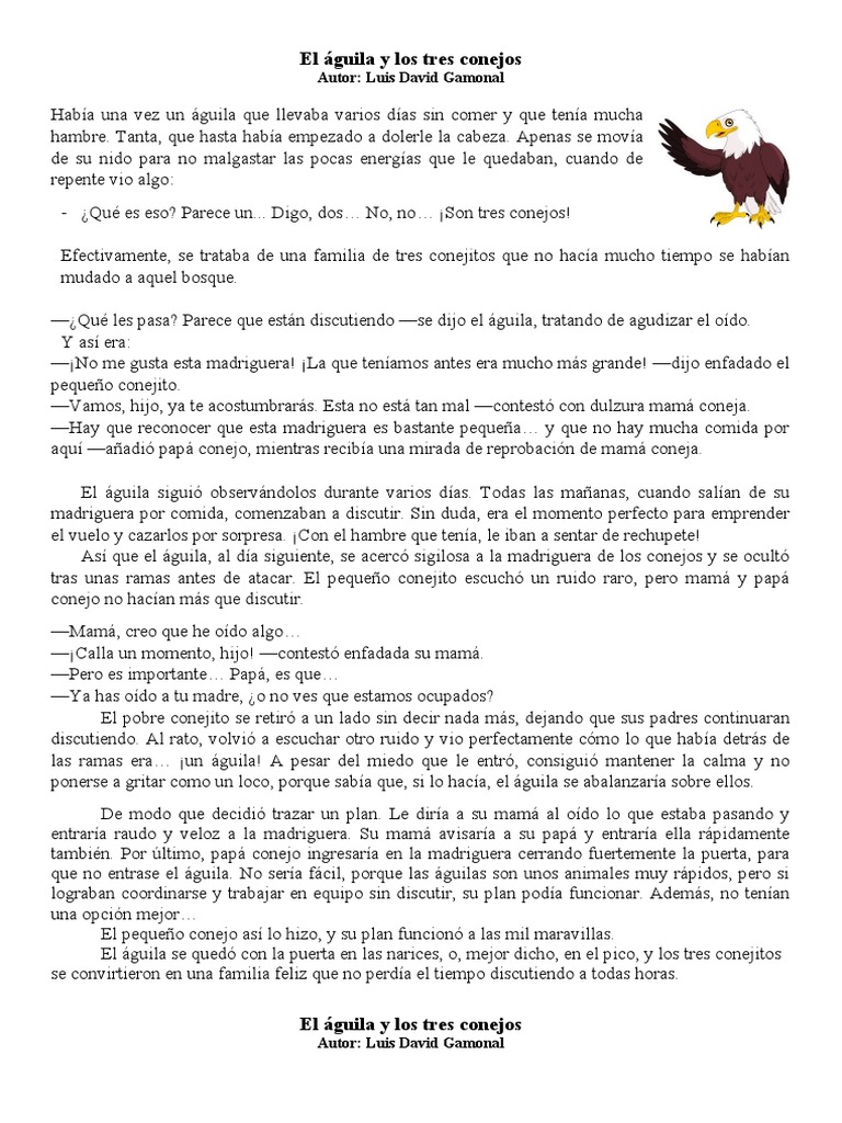 El Águila y Los Tres Conejos | PDF