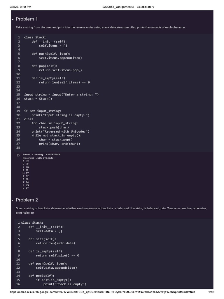 CSE203 - Assignment-2 - Colaboratory | PDF | Queue (Abstract Data Type) | Computing