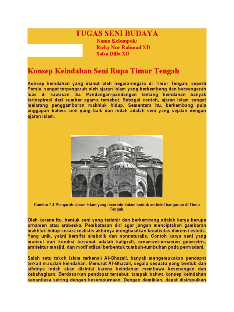 Konsep Keindahan Seni Rupa Timur Tengah | PDF