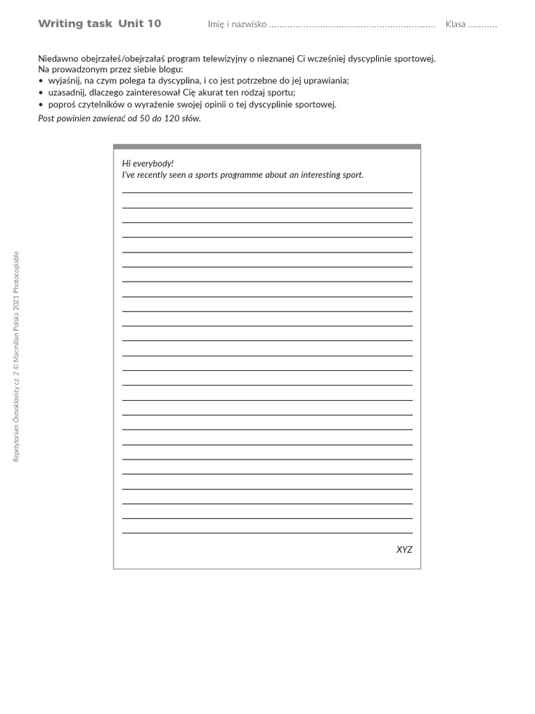 Unit 10 Writing Task | PDF