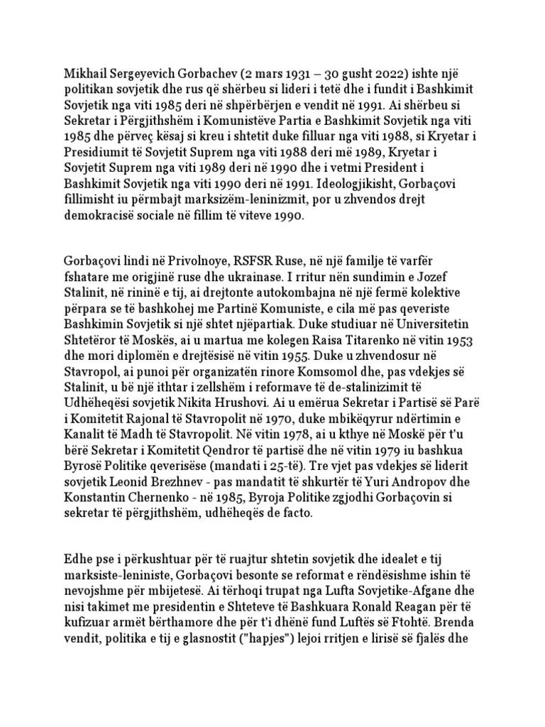 Mikhail Sergeyevich Gorbachev | PDF